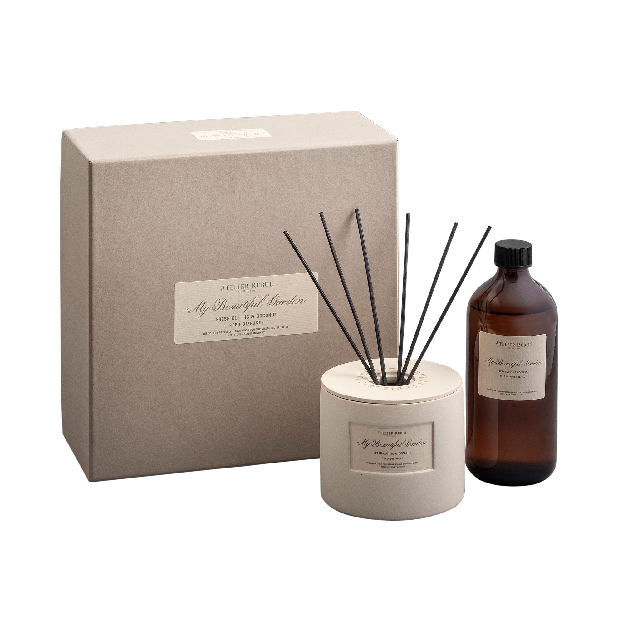 Fresh cut fig&coconut reed diffuser 450 ml | Atelier Rebul UK